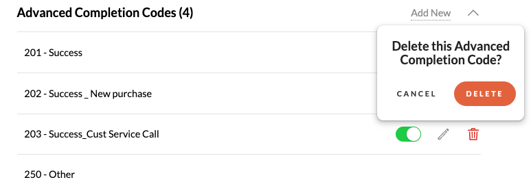Creating Advanced Completion/Success Codes
